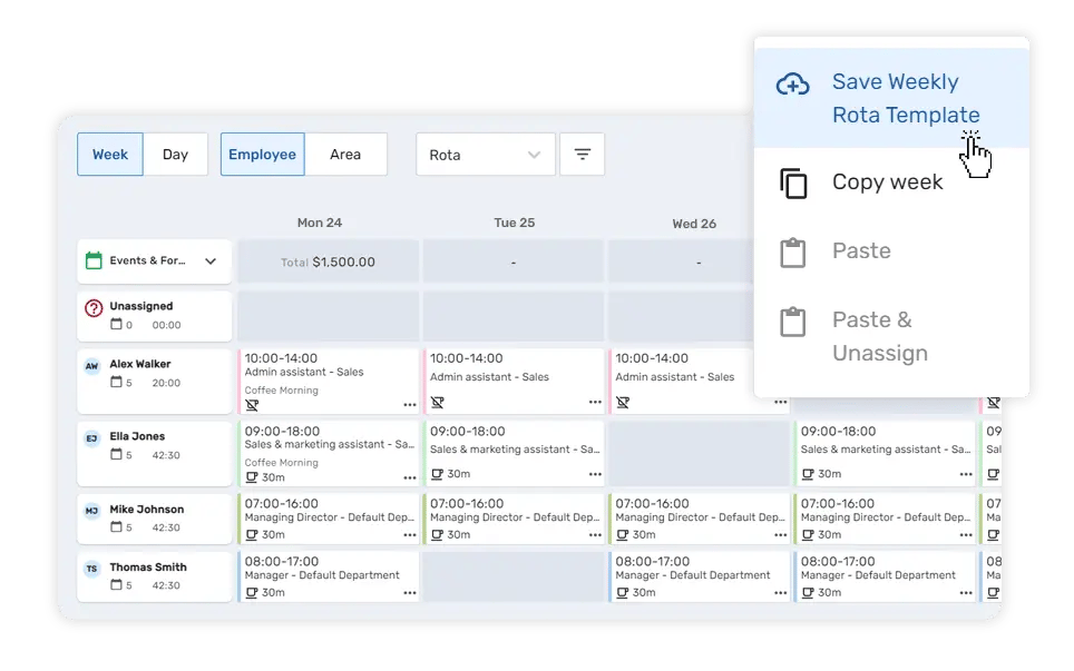 Staff Rota Scheduling Rota Management Software Breathe